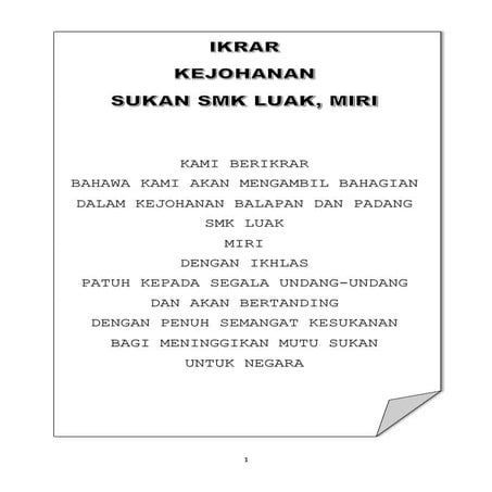 Ikrar sukan | DOCX
