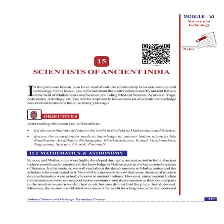 Scientist of Ancient India-Indian Knowledge System | PDF