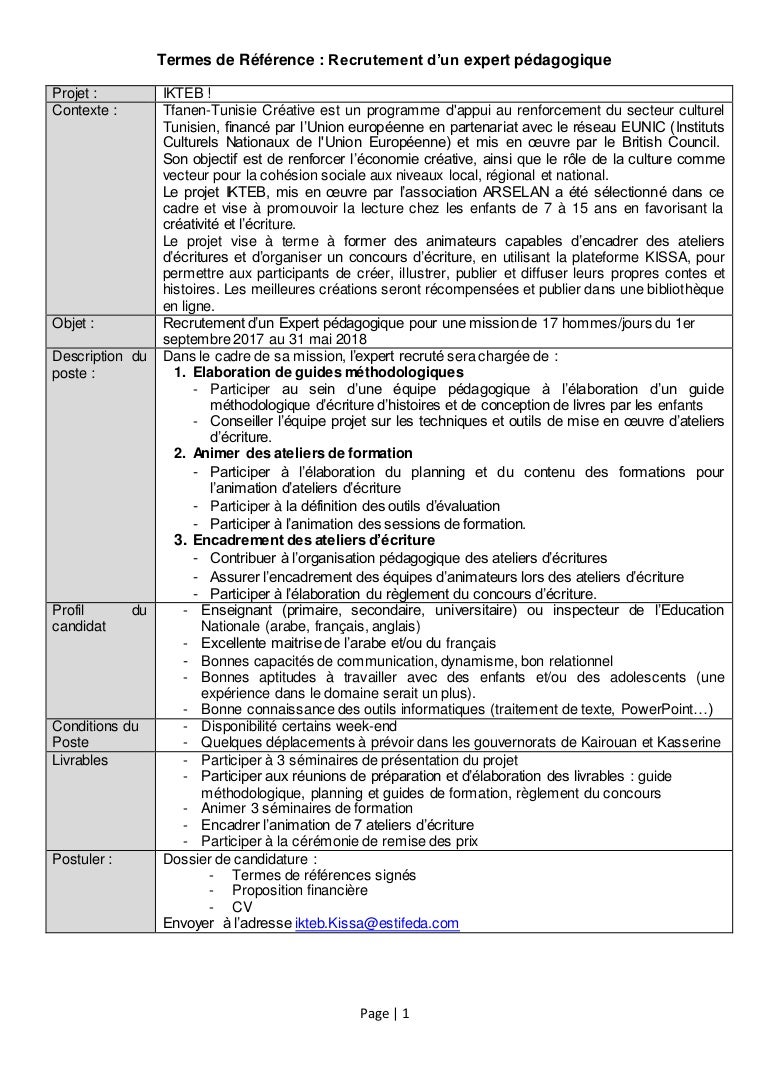 Ikteb termes de-référence-expert-pédagogique