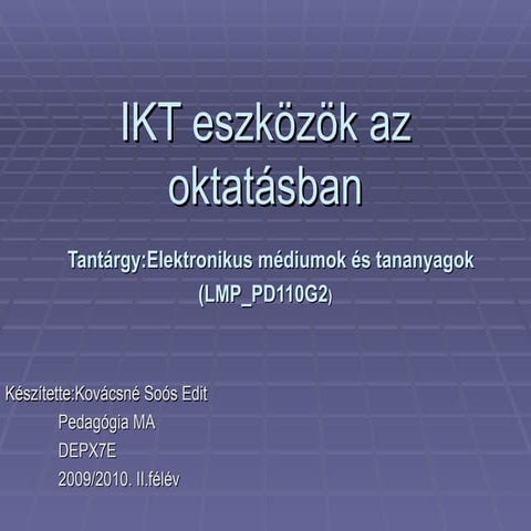 Ikt EszköZöK Az OktatáSban | PPT
