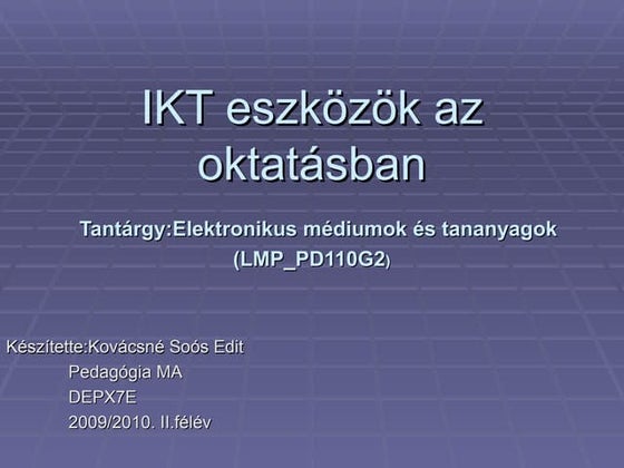 Ikt EszköZöK HasznáLata | PPT