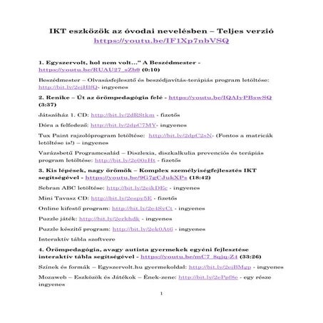 Ikt eszközök az óvodai nevelésben - Teljes verzió | PDF