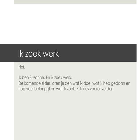Ik zoek werk | PPT