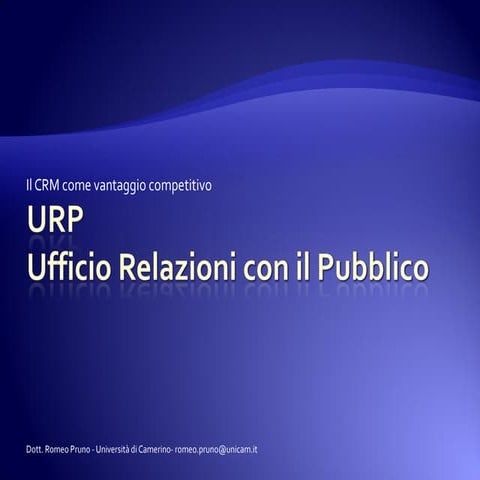 il CRM come vantaggio competitivo | PDF
