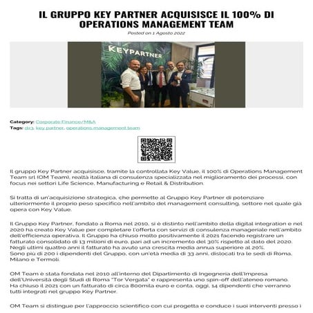 M&A Transaction - Key Partner | PDF