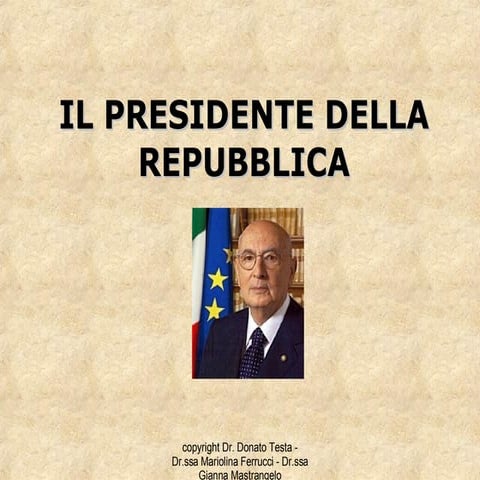 Il Presidente Della Repubblica | PPT