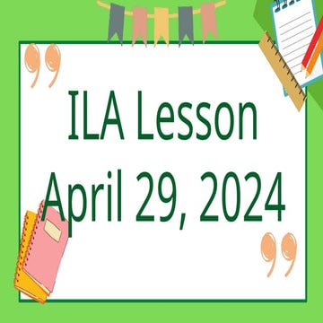 ILA-LESSON Maharlika Highway, Bantug Bulalo, Cabanatuan City, | PPTX