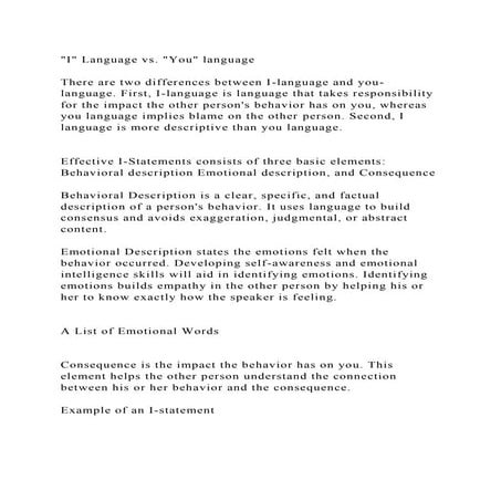 I Language vs. You languageThere are two differences between | DOCX