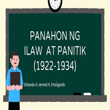 PANAHON NG ILAW AT PANITIK (1922-1934) | PDF