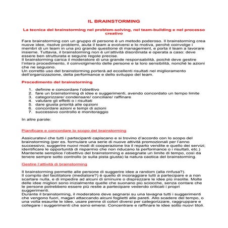 Il brainstorming | PDF