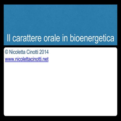Il carattere orale | PPTX