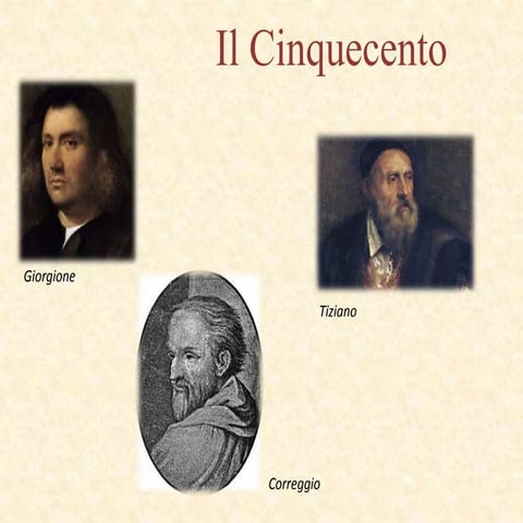 Il Cinquecento Italiano in arte | PPTX
