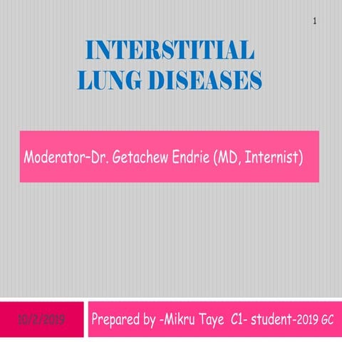 Interstitial lung disease (ILD) ppt slideshare | PPTX