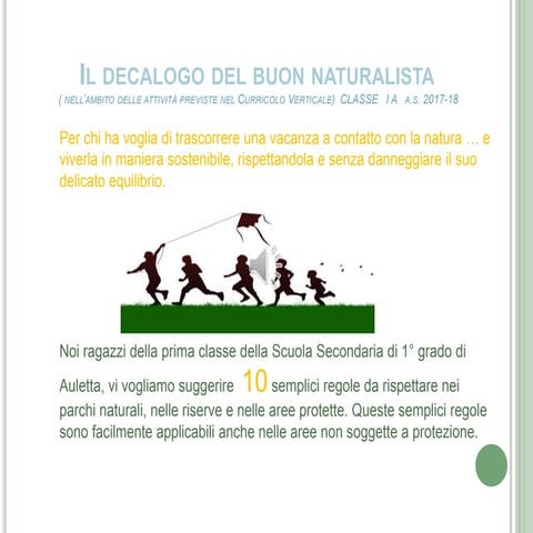 Il decalogo del buon naturalista | PPTX