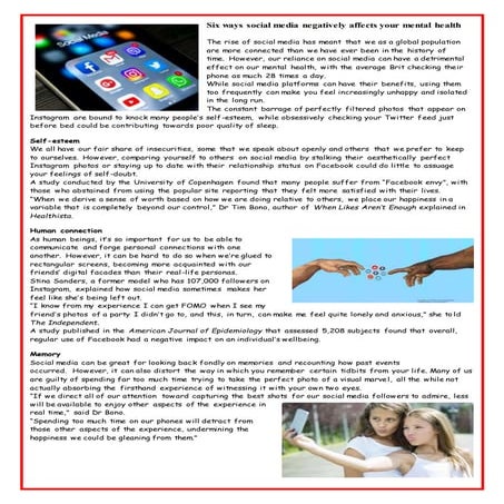 Ile 303 social media reading comprehension | PDF