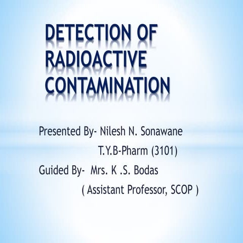 Detection of Radioactive Contamination | PPTX | Science