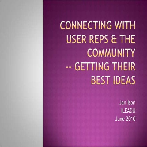 Connecting to Users | PPTX | Web Conferencing | Computer Software and ...