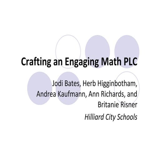Crafting an Engaging Math Professional Learning Community | PPT