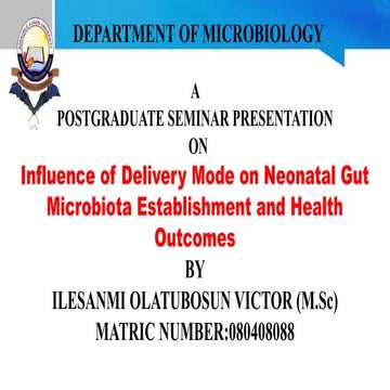 vaginal birth vs cesarean section and human microbe | PPTX