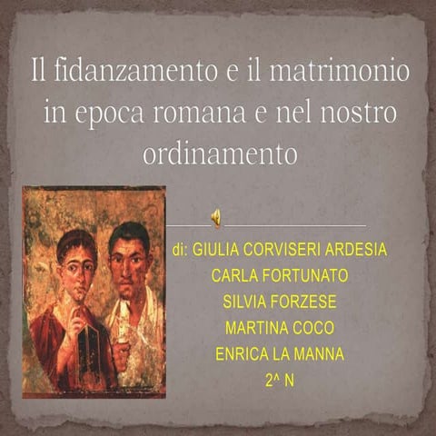 Il fidanzamento e il matrimonio in epoca romana e nel nostro ...