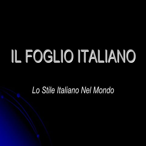 Il foglio italiano presentazione | PDF