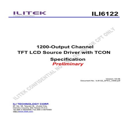 ILI6122 data sheet | PDF