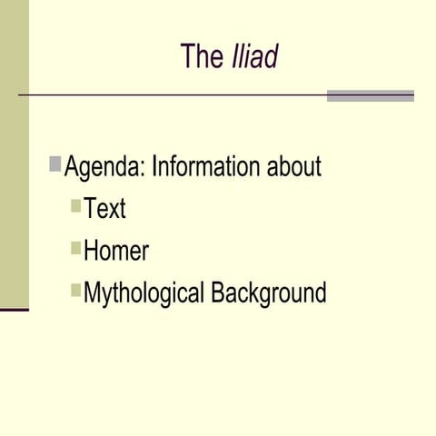 Introduction to the Iliad | PPT