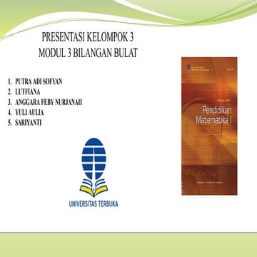 modul tiga bilangan bulat presentasi di ut | PPTX