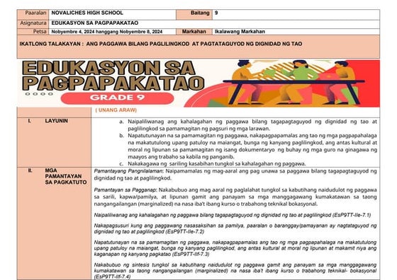 7 ESP 9 - Quarter 2 values education module | PDF