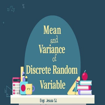 Mean, variance, and standard deviation of a Discrete Random Variable | PPTX