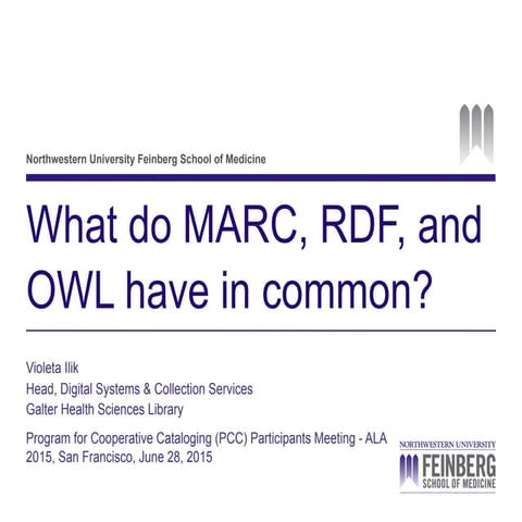 What do MARC, RDF, and OWL have in common? | PDF