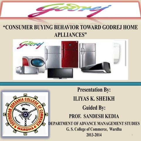 CONSUMER BUYING BEHAVIOR TOWARD HOME APPLIANCES | PPTX
