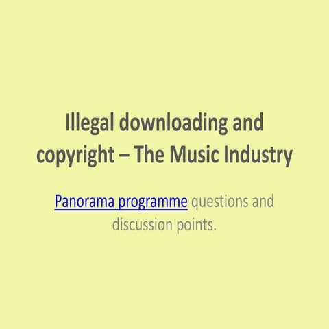 Music Industry - Illegal downloading and copyright lesson 2013 | PPT