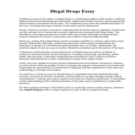 Illegal Drugs Essay. Missouri Valley College | PDF | Substance Abuse ...