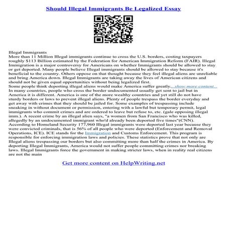 Illegal Immigrants Essay | PDF | Crime & Harmful Acts to Individuals ...