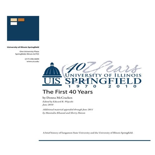 Illinois Springfield: The First 40 Years | PDF