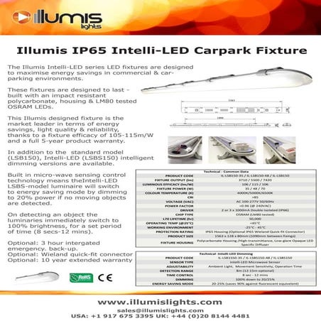 Illumis intelli led il lsb150 fixture spec sheet all | PDF