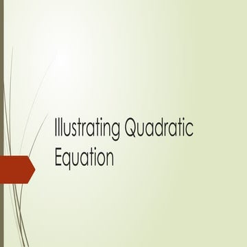 Illustrations of Quadratic Equations | PDF