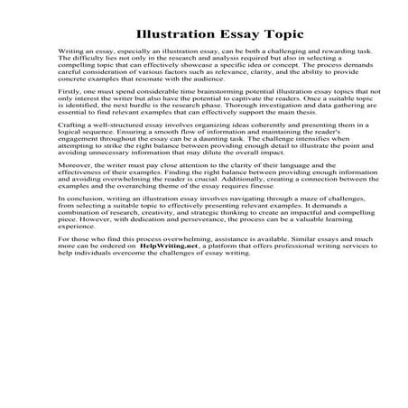 Illustration Essay Topic. Illustration Essay: Topics, Tips and the ...