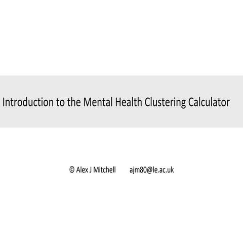 Illustration of Mental Health Clustering Calculator ajmitchell | PPT