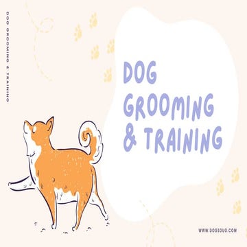 Illustrative Cute Dog Training and Grooming Presentation www.dogsduo.com