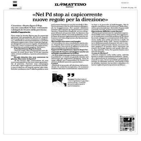 Il mattino nel pd stop ai capicorrente nuove regole per la direzione | PDF