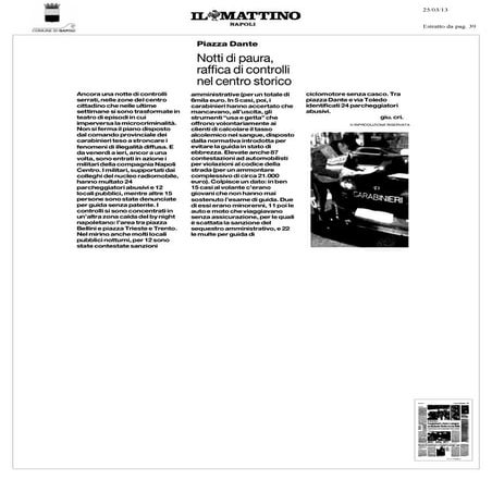 Il mattino notti di paura raffica di controlli nel centro storico | PDF | Nightclubs | Attractions