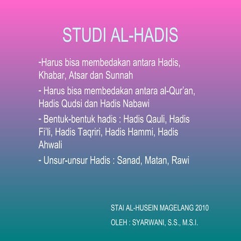Ilmu ilmu hadis | PPT