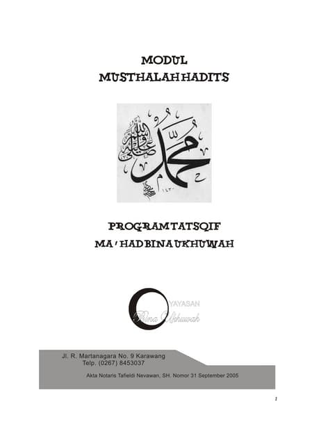 Unsur unsur pokok hadist | PPT