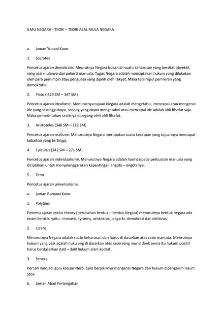 Teori Tentang Sifat Hakekat Negara | PPT