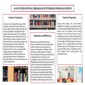 ALA’S INTERNATIONAL LIBRARIANS NETWORKING PROGRAM POSTER | PDF