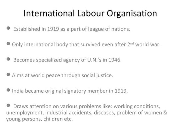 International Labour Organization(ILO) | PPT