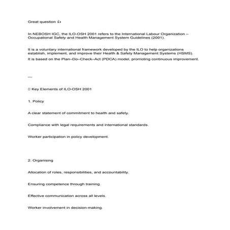 ILO 2001.docx explain ILO in detail by example | DOCX