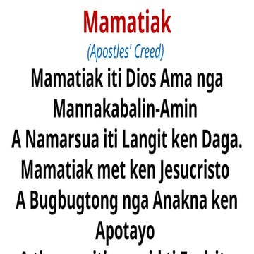 ILOCANO PRAYER Mamatiak, Amami, Ave Maria, Gloria | PPTX
